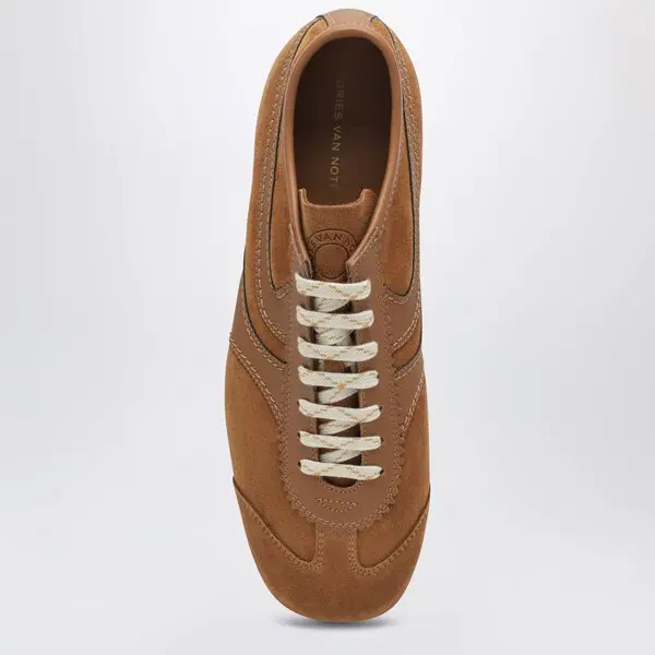 Dries Van Noten Brauner Sneaker Aus Leder Und Wildleder