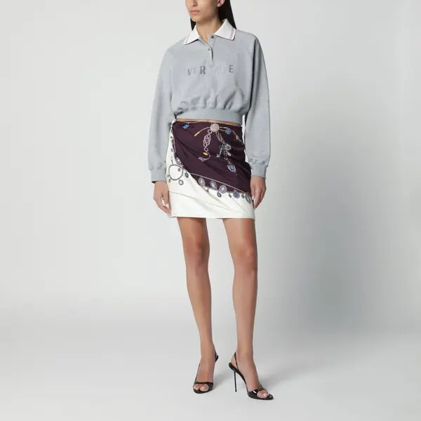 Versace Cropped Cotton Polo Sweatshirt