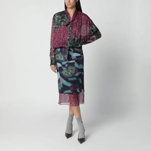 Dries Van Noten Multicolored Silk Blouse