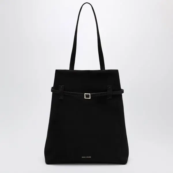 Manu Atelier Suede Tote Bag - Black