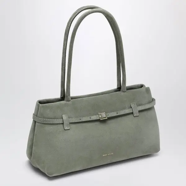Manu Atelier Suede East West Shoulder Bag - Green