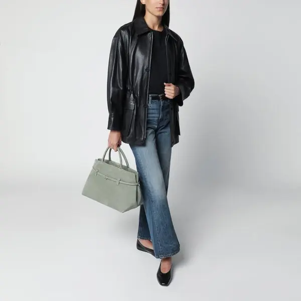 Manu Atelier Le Cambon 35 Bag In Suede - Green
