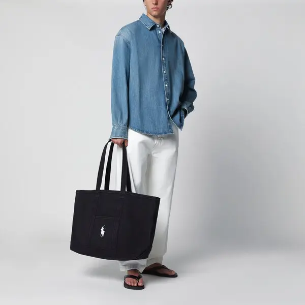 Polo Ralph Lauren Cotton Tote Bag With Big Pony Detail