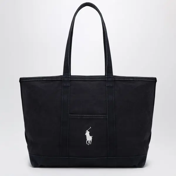 Polo Ralph Lauren Cotton Tote Bag With Big Pony Detail - Blue