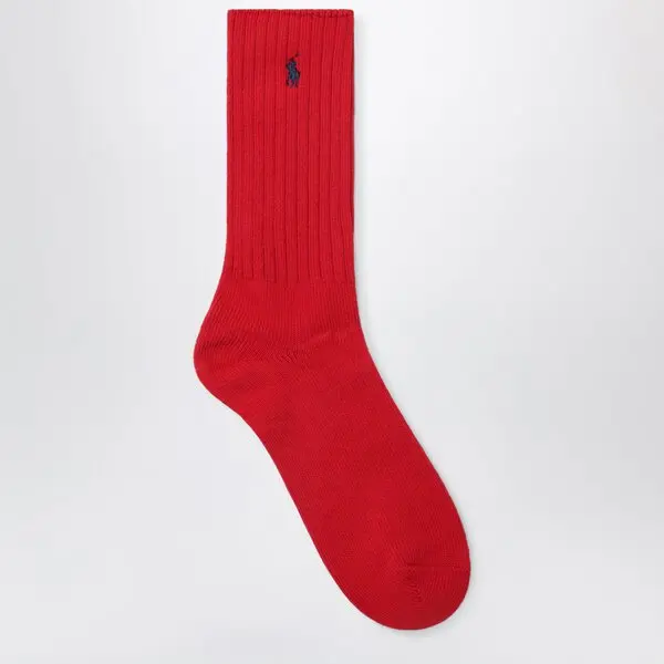Polo Ralph Lauren Red Cotton-blend Logo Socks - Black