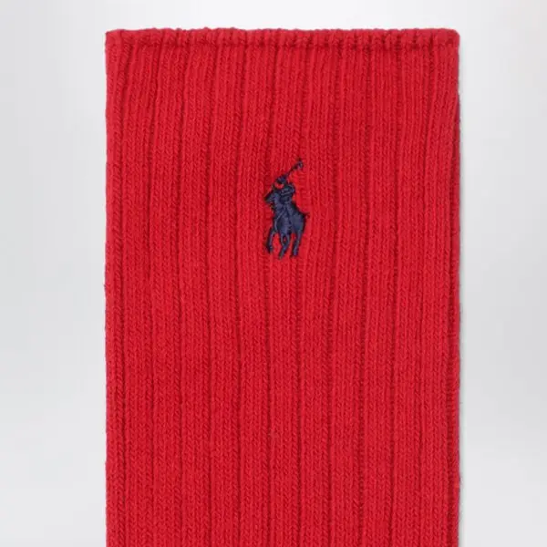Polo Ralph Lauren Red Cotton-blend Logo Socks