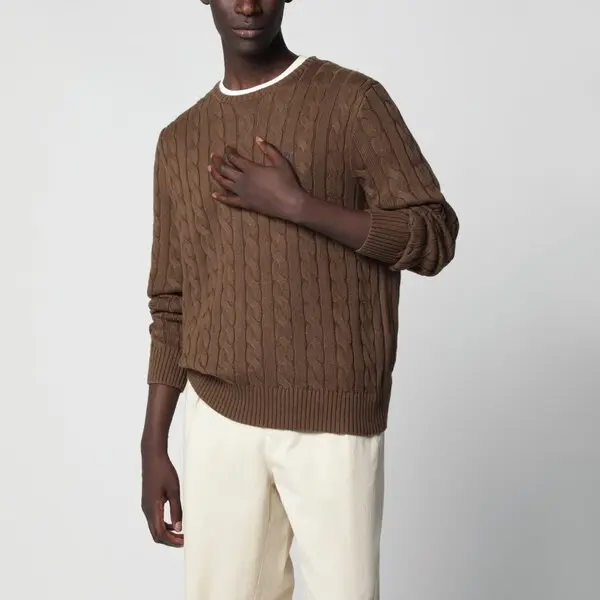 Polo Ralph Lauren Cable-knit Cotton Crewneck Sweater - Beige