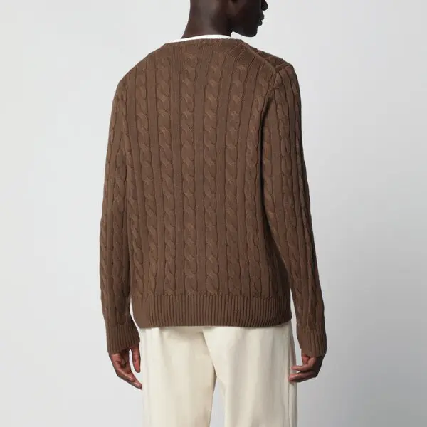 Polo Ralph Lauren Cable-knit Cotton Crewneck Sweater - Beige