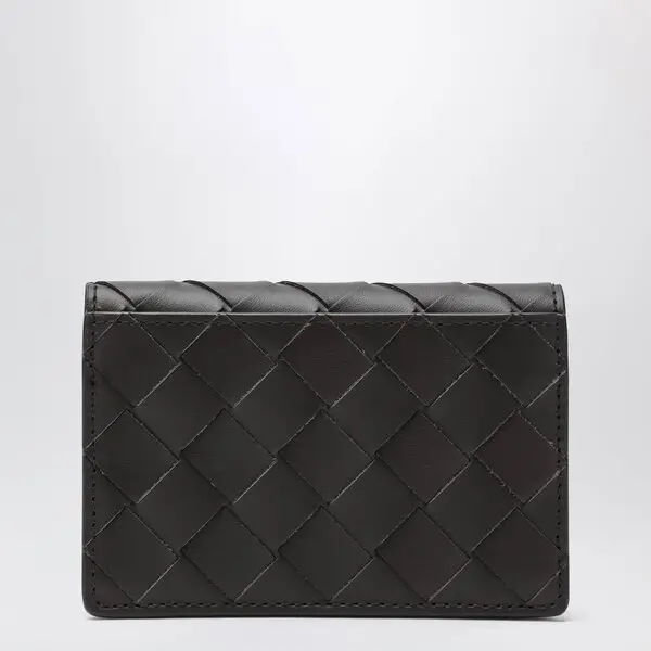 Bottega Veneta Intrecciato Business Card Holder In Fondant Leather - Brown