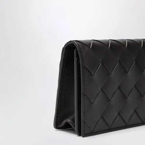 Bottega Veneta Intrecciato Business Card Holder In Fondant Leather - Brown