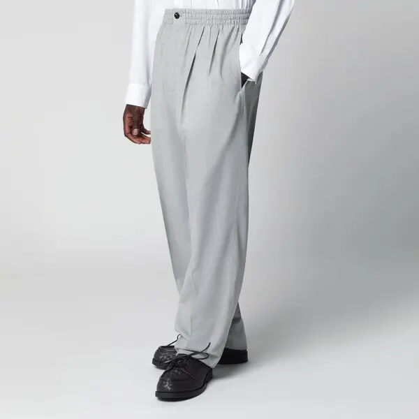 Bottega Veneta Light Mélange Wool Trousers