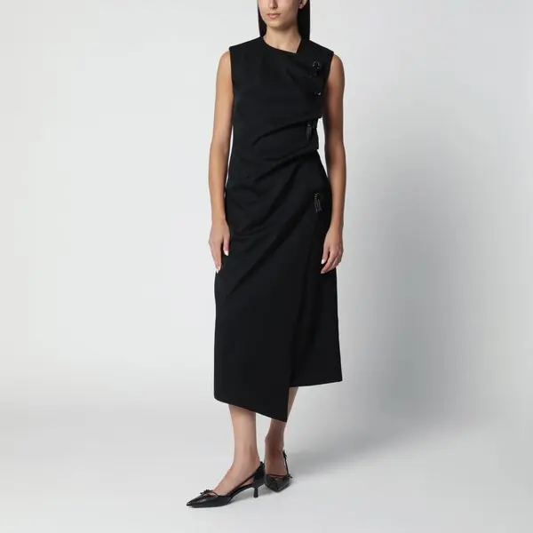 Bottega Veneta Wool Midi Dress - Black