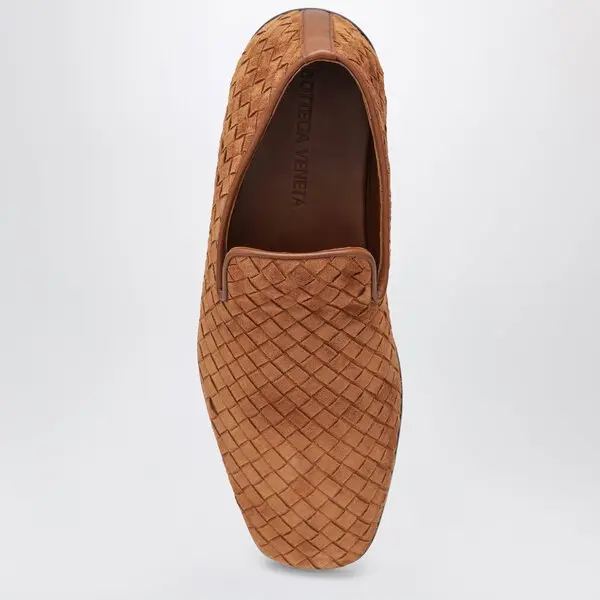 Bottega Veneta Light Intrecciato Suede Palazzo Slippers