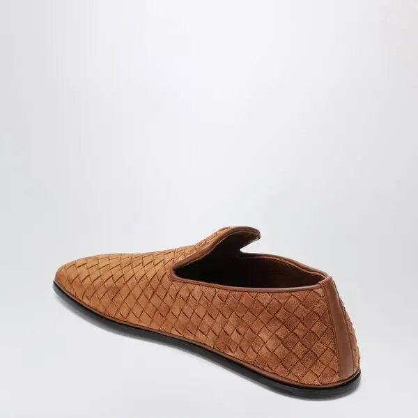 Bottega Veneta Light Intrecciato Suede Palazzo Slippers