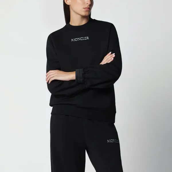 Moncler Cotton Sweatshirt With Logo - Black