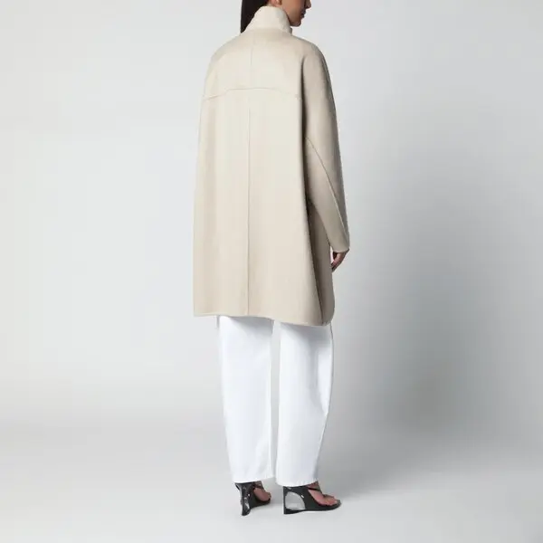Alaïa Asymmetric Double-face Cashmere Coat - Beige