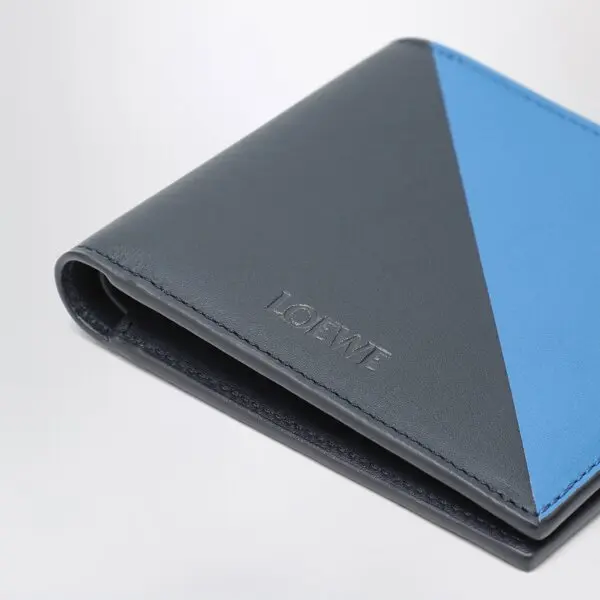 Loewe Flag Bifold Wallet In Deep Navy Blue / Royal Azure Leather