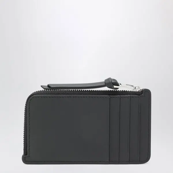 Loewe Flag Card Holder With Coin Pocket In Black / Tropical Green Leather - Multicolor