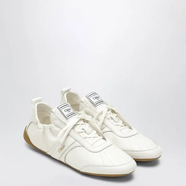 Chloé Kick Leather Sneakers - White