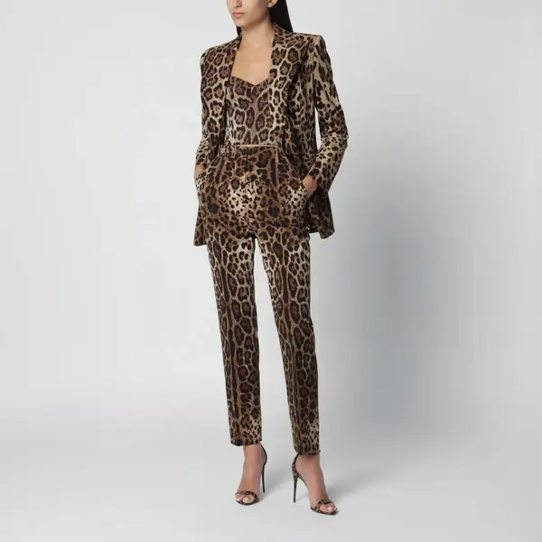 Dolce & Gabbana Leopard-print Cotton Bustier Top