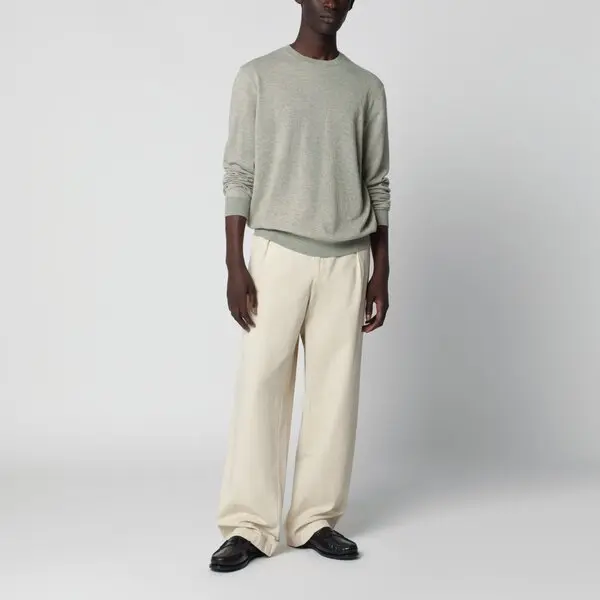 Loro Piana Cream Mélange Cashmere And Silk Sweater