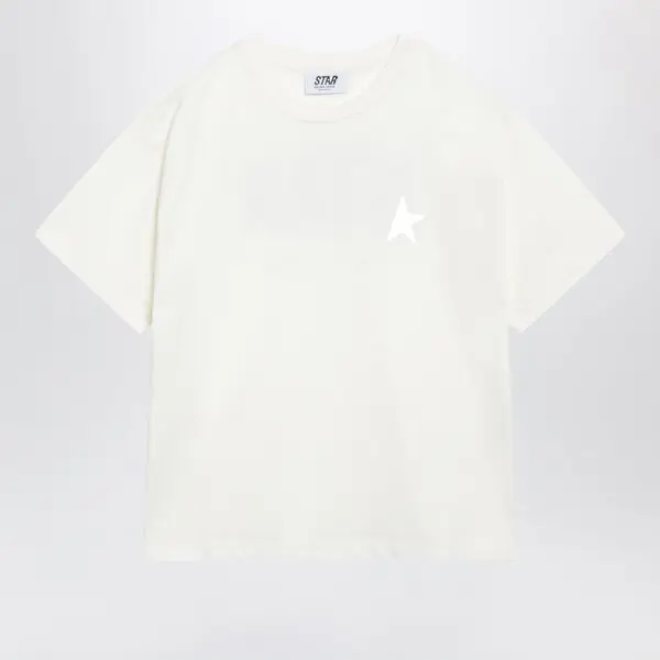 GOLDEN GOOSE Cotton T-shirt With Logo Print - White