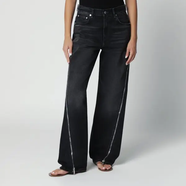 HAIKURE Washed Jeans With Zip Detail - Black