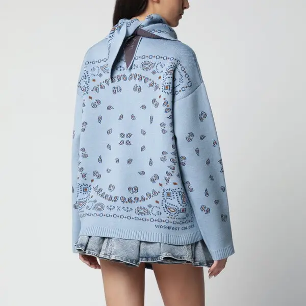 Alanui Bandana Jacquard Crewneck Sweater