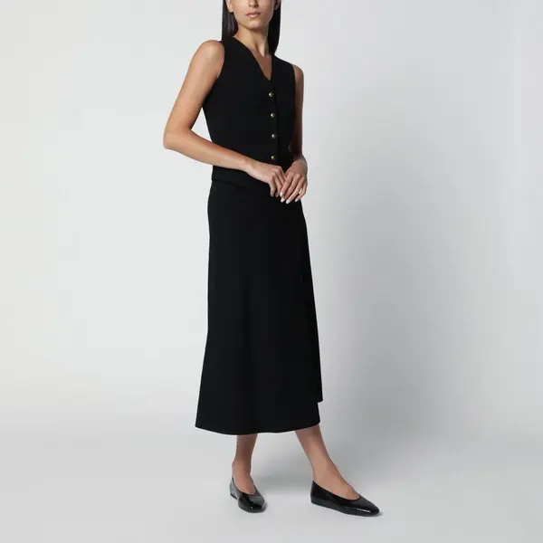 Max Mara Viscose Crepe Yarn Gilet - Black