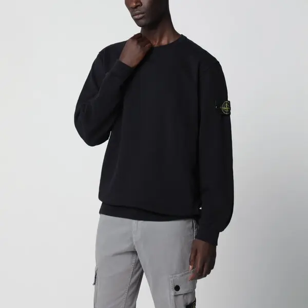 Stone Island Cotton Crewneck Sweatshirt - Black