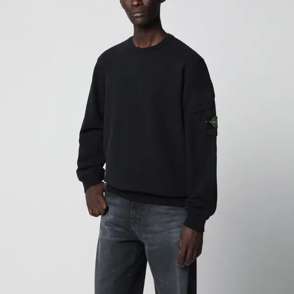 Stone Island Cotton Crewneck Sweatshirt - Black