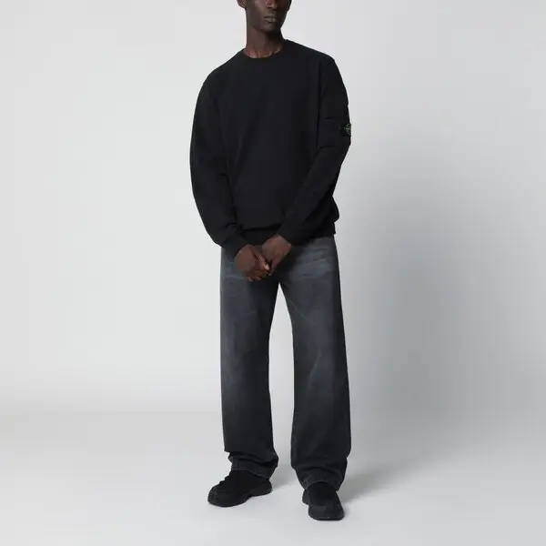 Stone Island Cotton Crewneck Sweatshirt - Black