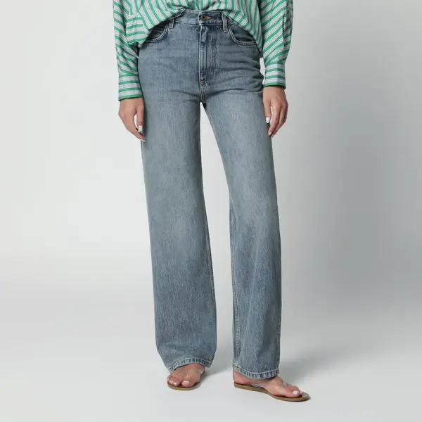 Loewe Anagram-embroidered Jeans In Washed Cotton Denim