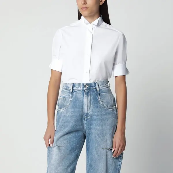 MAISON MARGIELA Short Sleeve Cotton Poplin Shirt