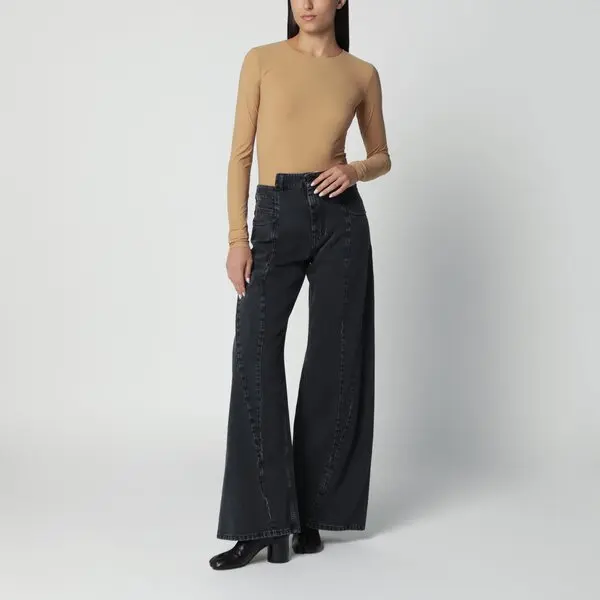 MAISON MARGIELA Wide-leg Jeans With Cut-out Detail - Black