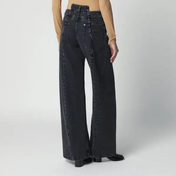 MAISON MARGIELA Wide-leg Jeans With Cut-out Detail - Black