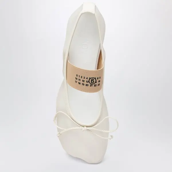 MAISON MARGIELA Numeric Anatomic Ballet Flats In White Sand Nylon And Leather