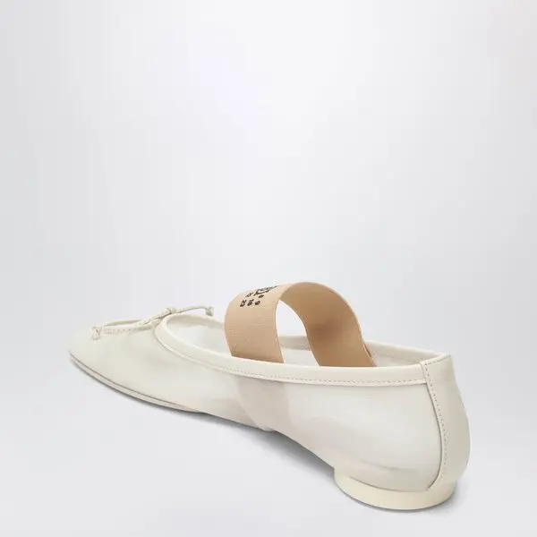 MAISON MARGIELA Numeric Anatomic Ballet Flats In White Sand Nylon And Leather