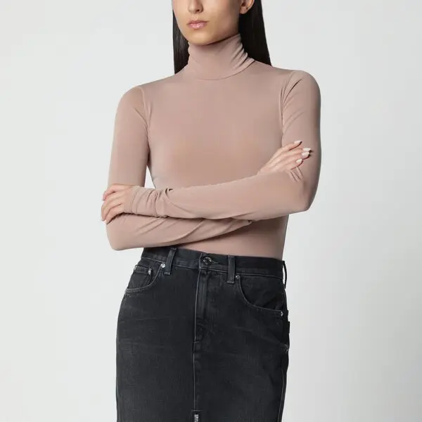 Andamane Stretch Jersey Turtleneck Bodysuit - Pink