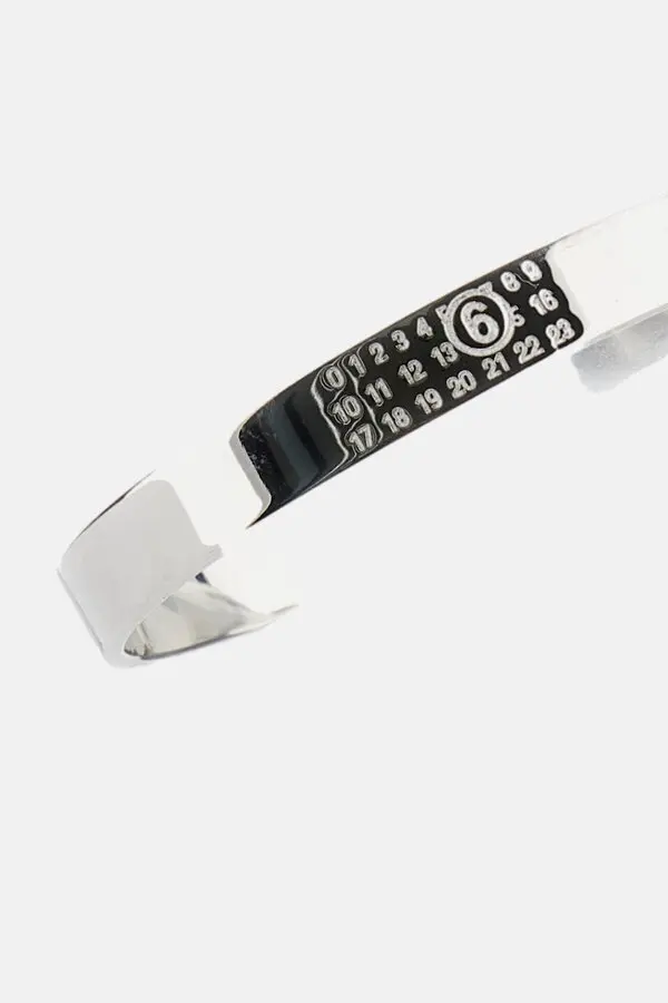 MAISON MARGIELA Minimal Logo Cuff Bracelet - Silver