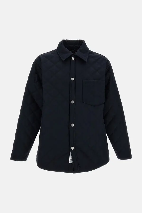 A.p.c. Georges Quilted Wool Blend Jacket - Blue