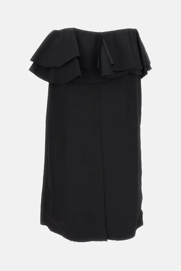 Plan C Midi Skirt With Waist Ruffle