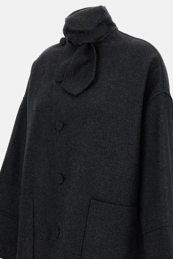 Plan C Wool Jacket With Scarf Collar