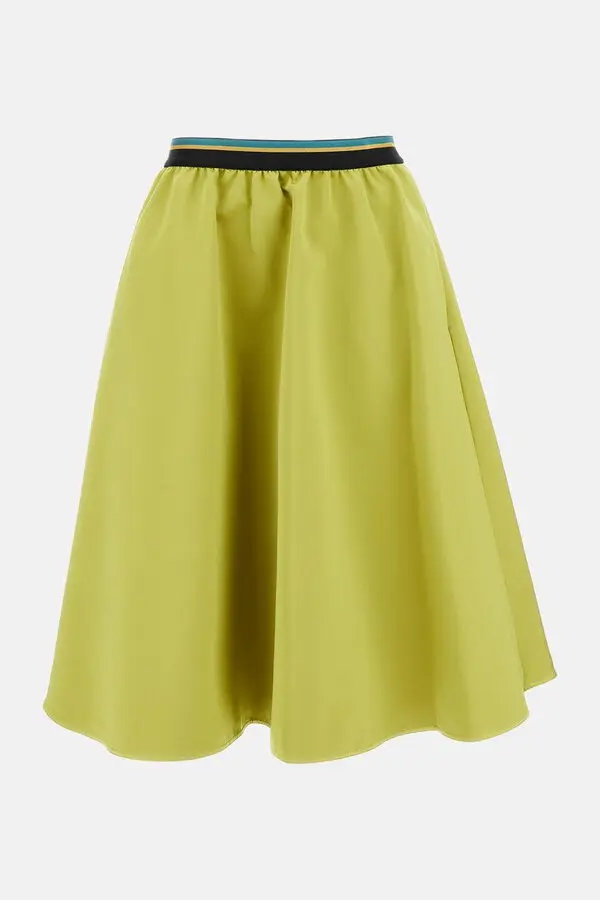 Plan C Flared Duchesse Satin Skirt