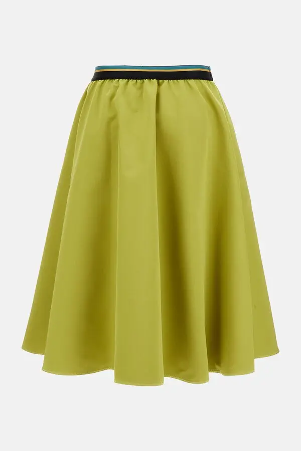Plan C Flared Duchesse Satin Skirt