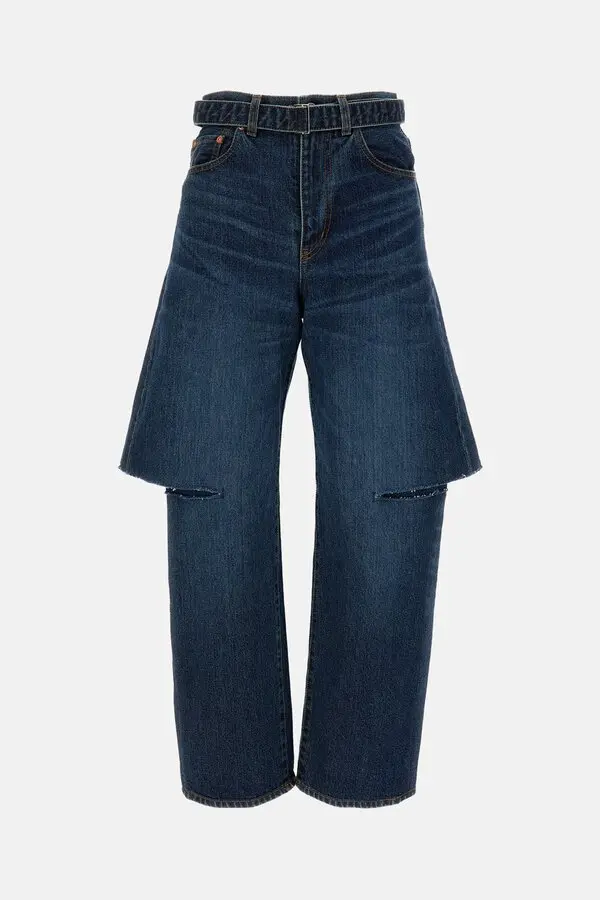 Sacai Hybrid Denim Trousers - Blue