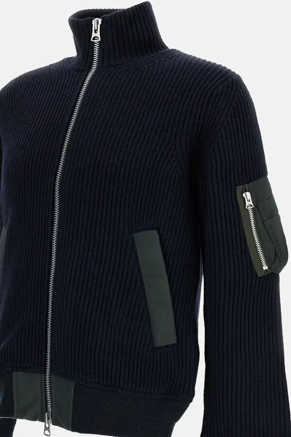 Sacai Fisherman Wool-knit Cardigan
