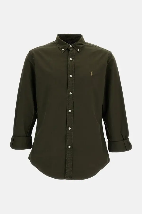 Polo Ralph Lauren Camicia Ultraleggera In Piqu - Verde