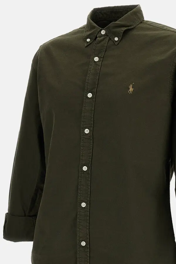 Polo Ralph Lauren Camicia Ultraleggera In Piqu - Verde