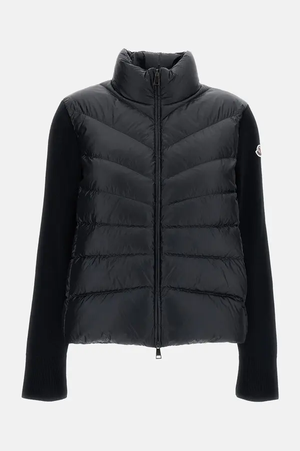 Moncler Padded Wool Cardigan - Black